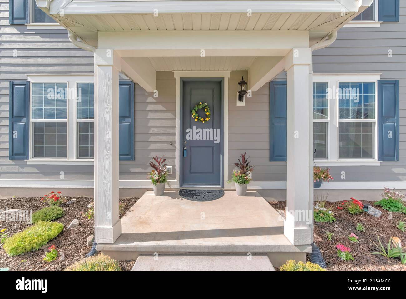 Facade of a house with a traditional contemporary design Stock Photo ...
