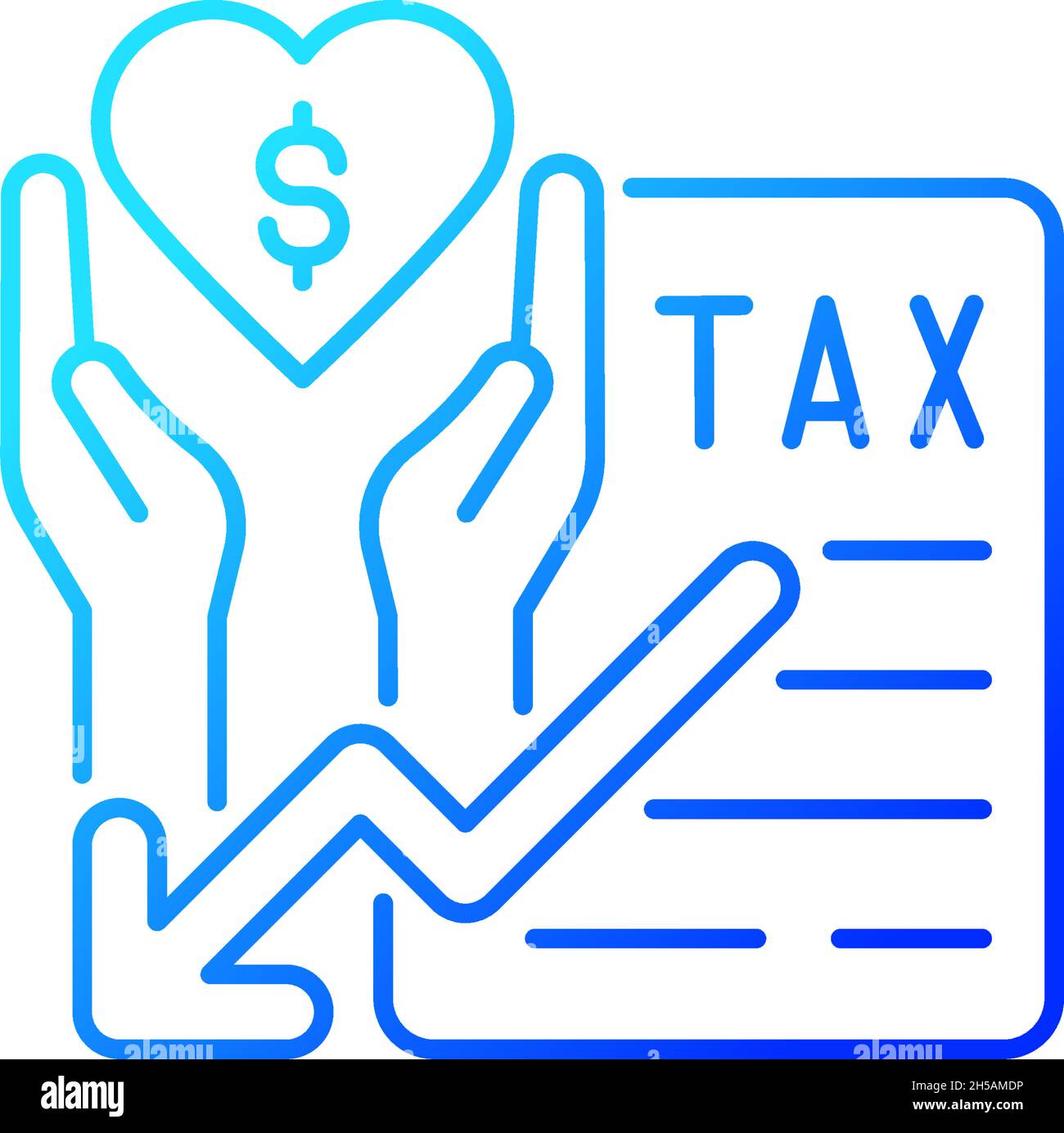 Tax reduction for charity gradient linear vector icon Stock Vector ...