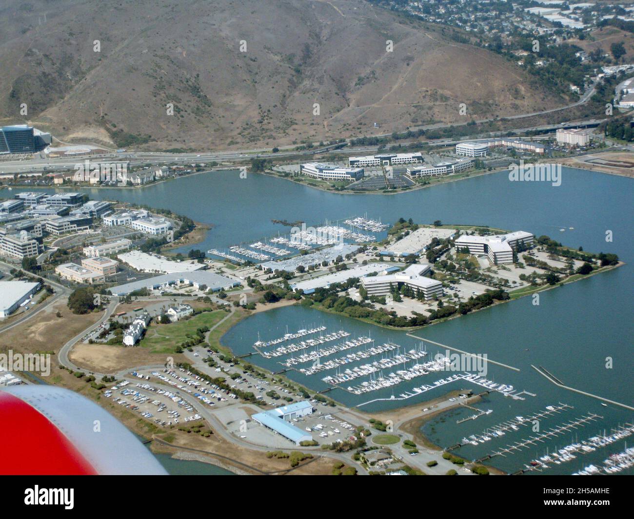 Taking off from San Francisco airport: looking down on Oyster Point ...