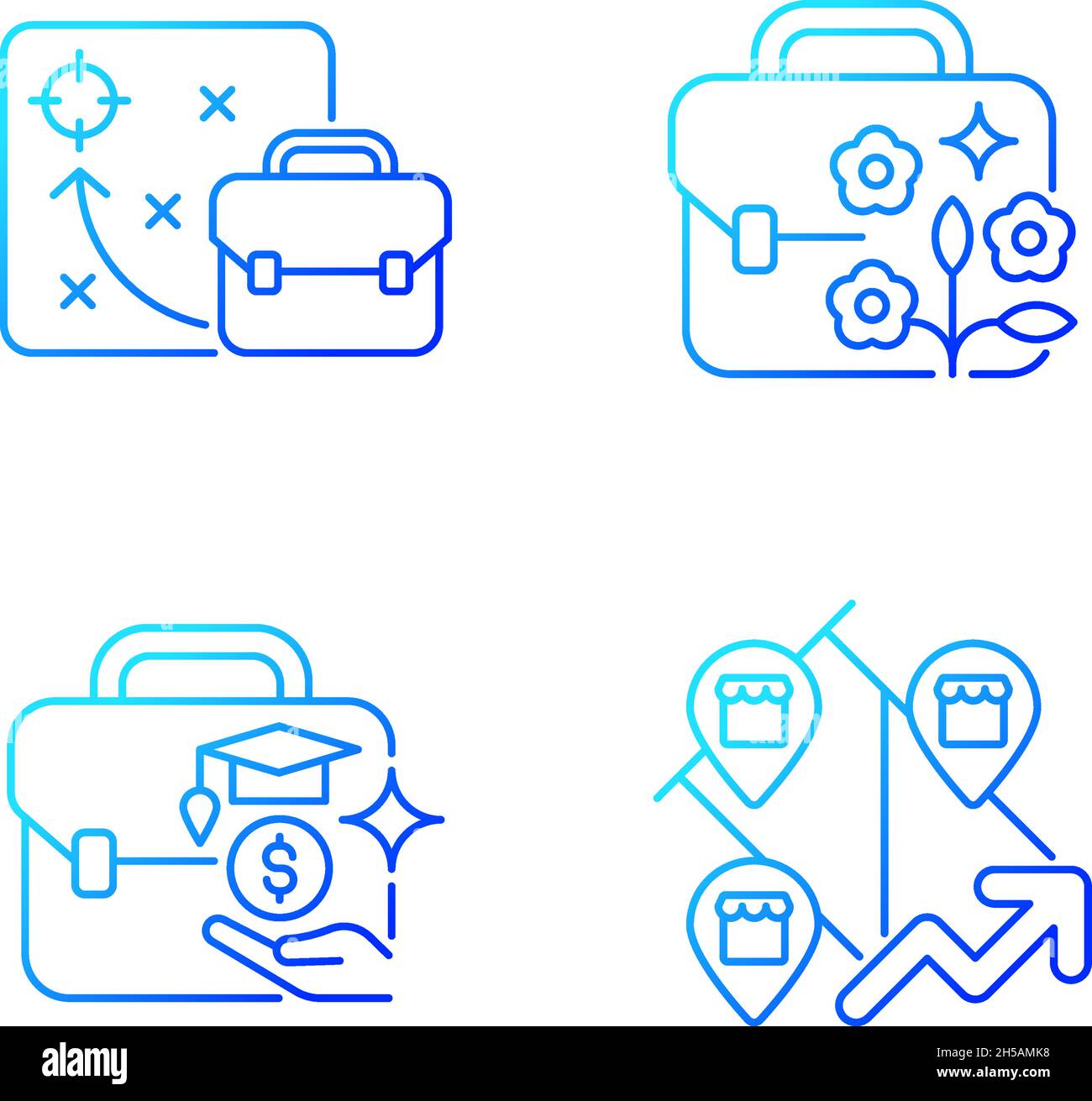 Business development gradient linear vector icons set Stock Vector ...