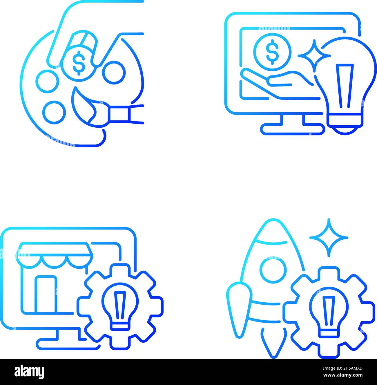 Growth ideas linear icons Stock Vector Images - Alamy