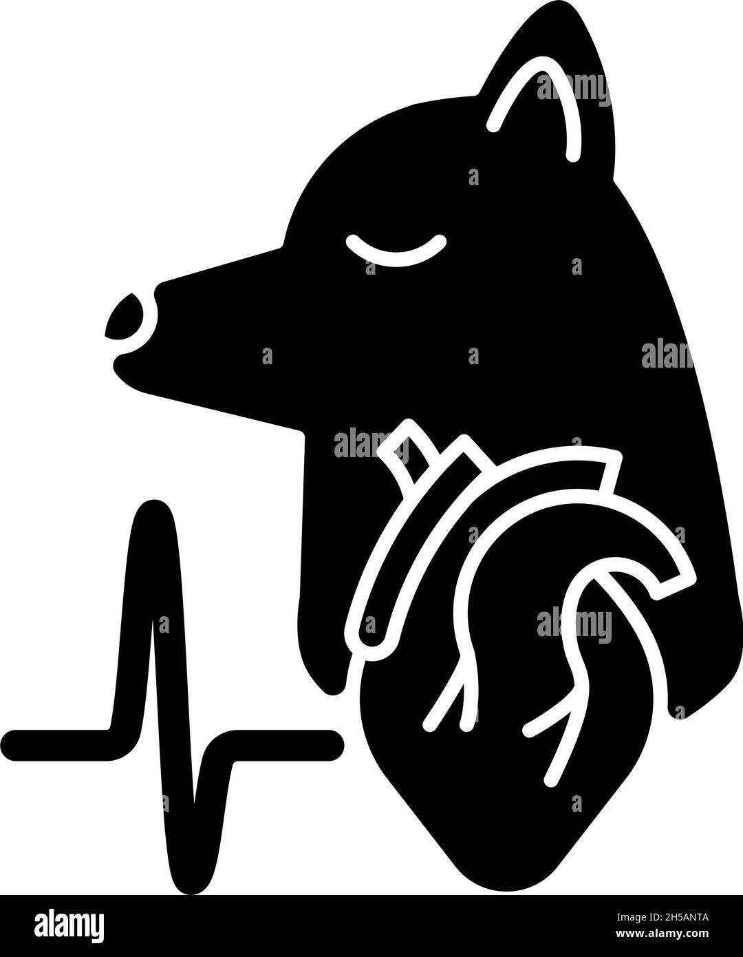 Pet heart disease black glyph icon Stock Vector Image & Art - Alamy