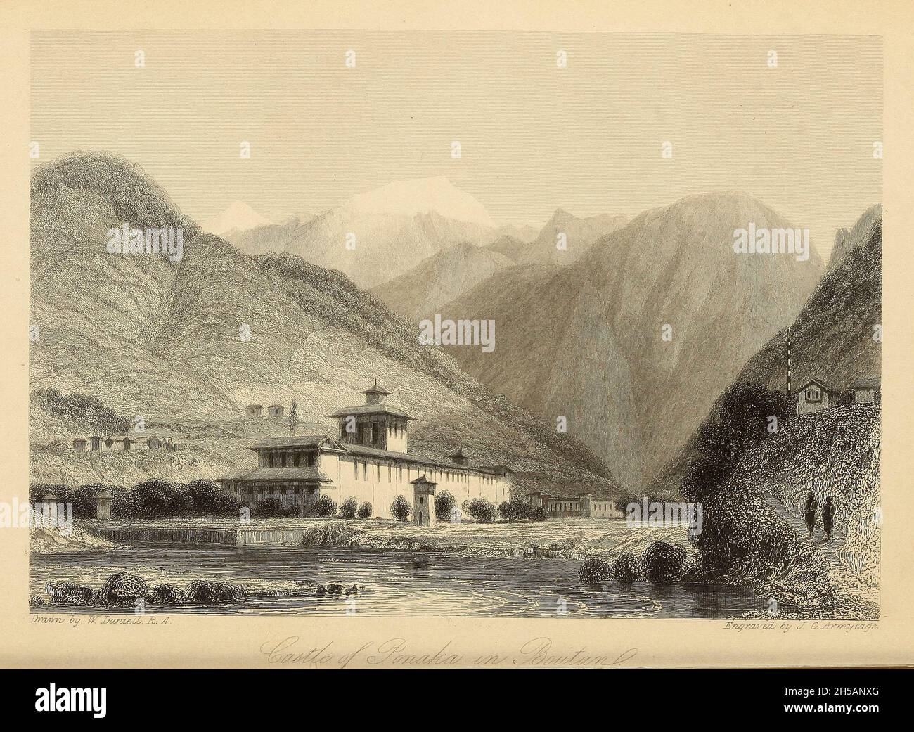 Castle Of Ponaka in Boutan [Bhutan] From the book ' The Oriental annual ...