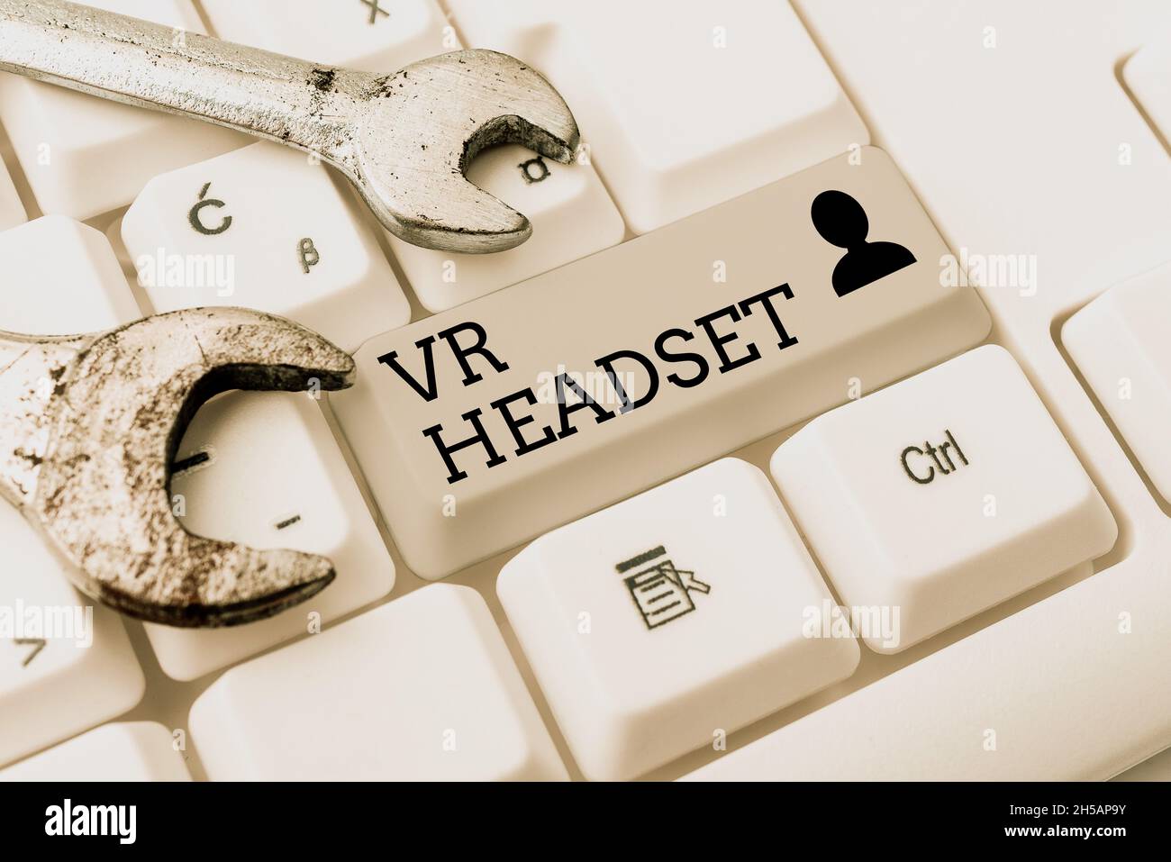 Hand writing sign Vr Headset. Business concept headmounted device that ...