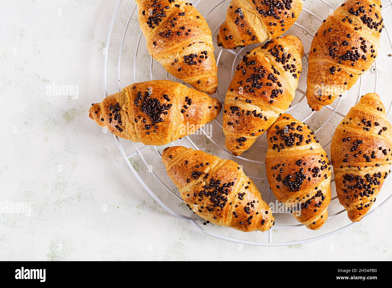 Top view french croissants hi-res stock photography and images - Alamy