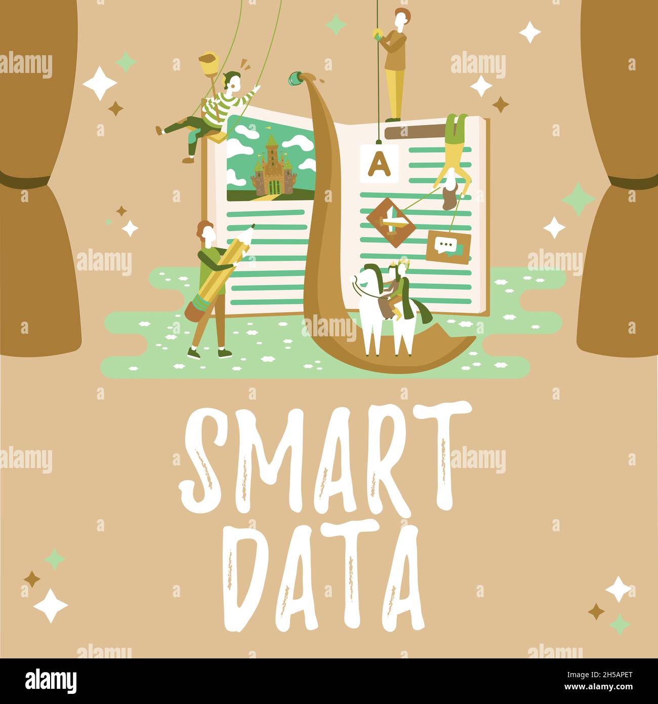 Conceptual caption Smart Data. Business approach digital information ...