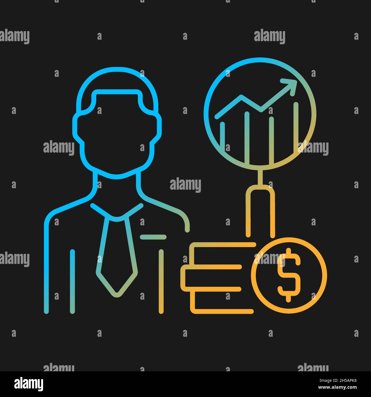 Financial analyst gradient vector icon for dark theme Stock Vector ...