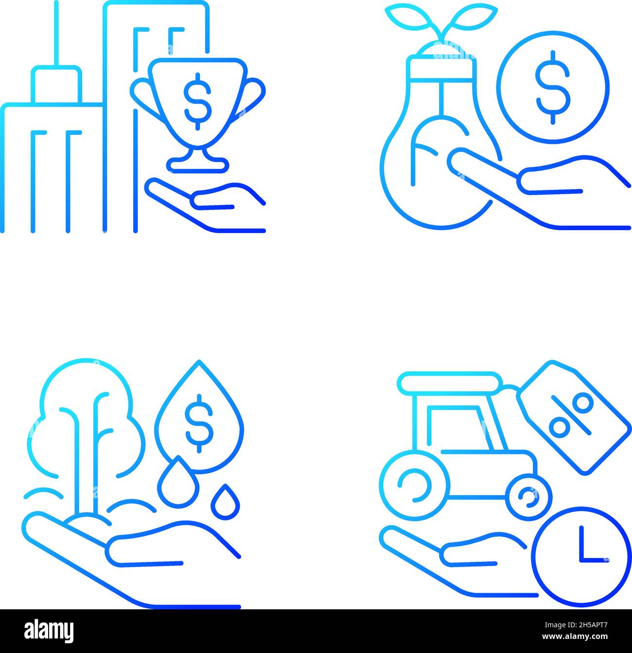 Grant and investment gradient linear vector icons set Stock Vector ...