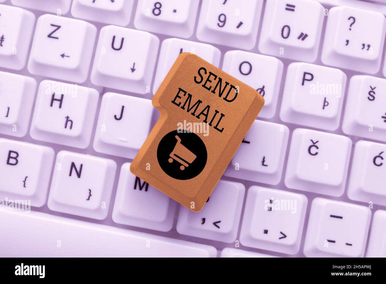 Hand writing sign Send Email. Business approach the system for using computers to send messages ...