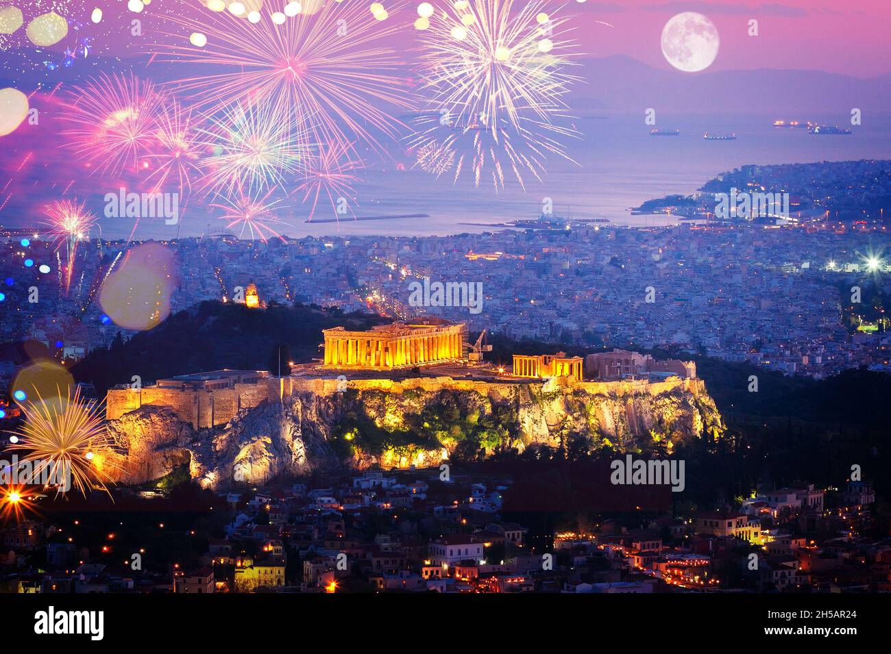 Acropolis fireworks hi-res stock photography and images - Alamy
