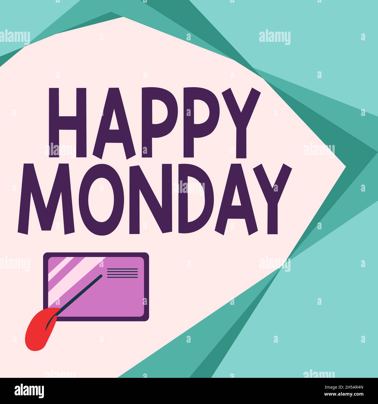 Hand writing sign Happy Monday. Word Written on telling that person ...