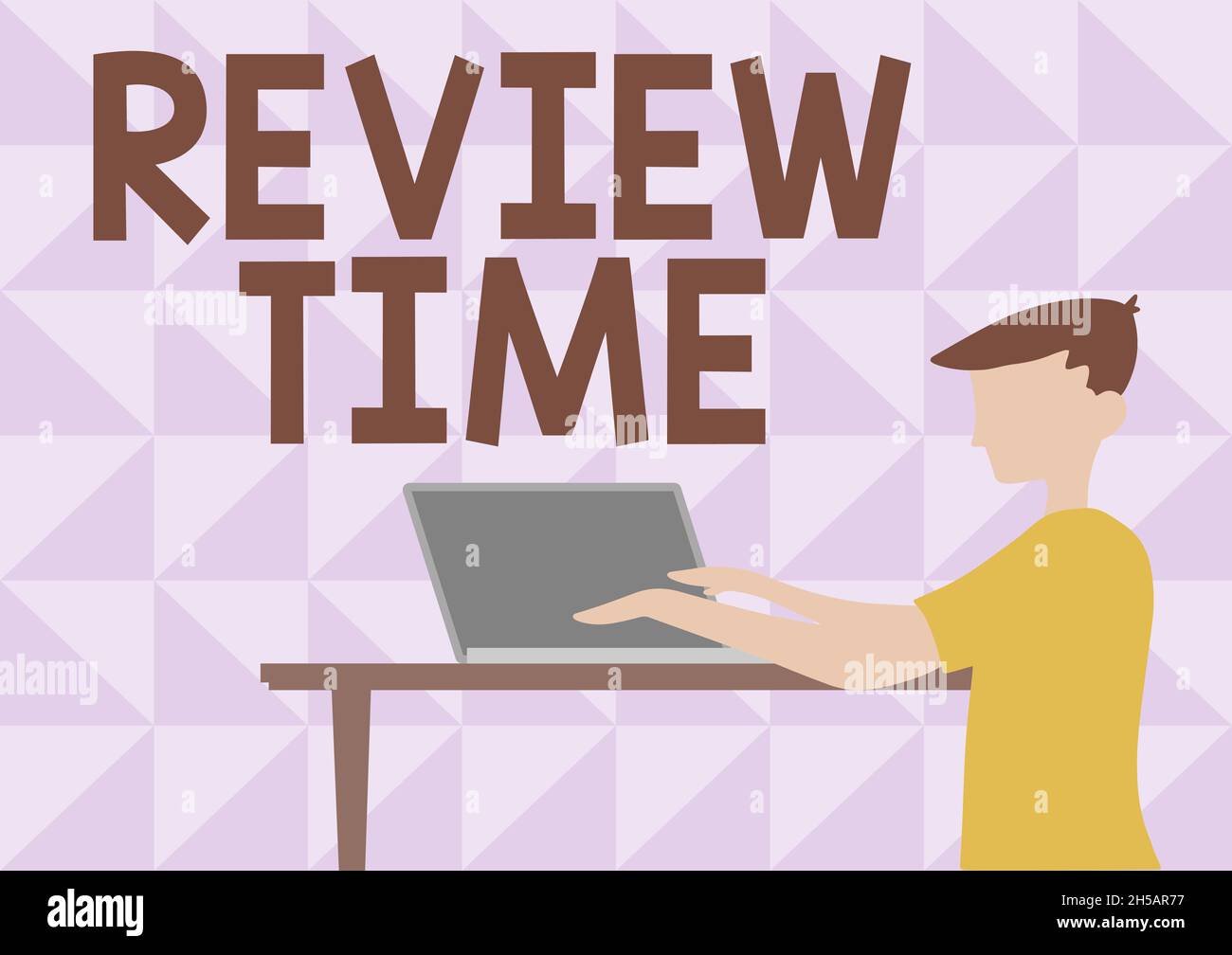 Text caption presenting Review Time. Business showcase to think or talk ...