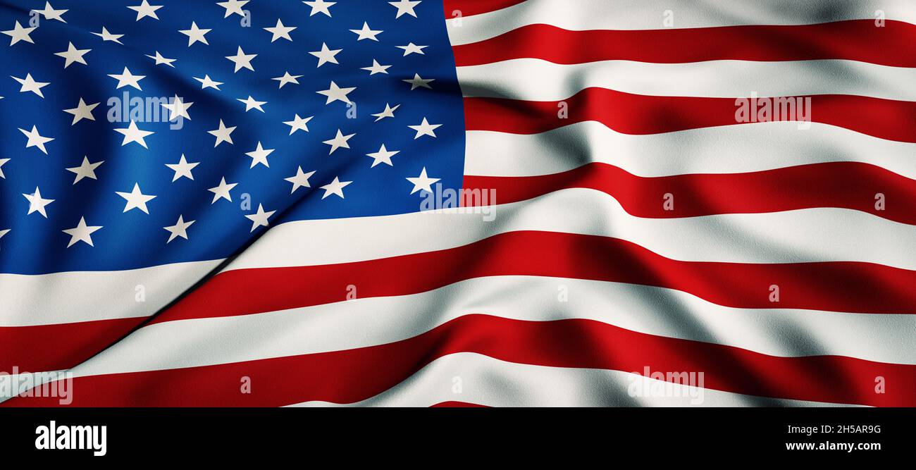 Waving flag concept. National flag of the United States of America ...