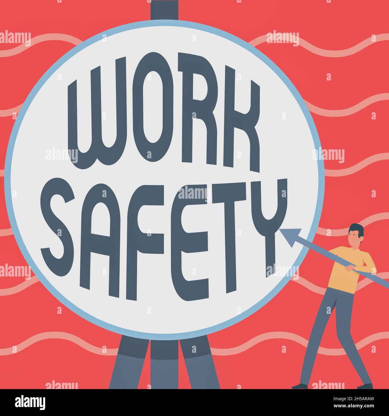 Hand writing sign Work Safety. Business concept policies and procedures ...