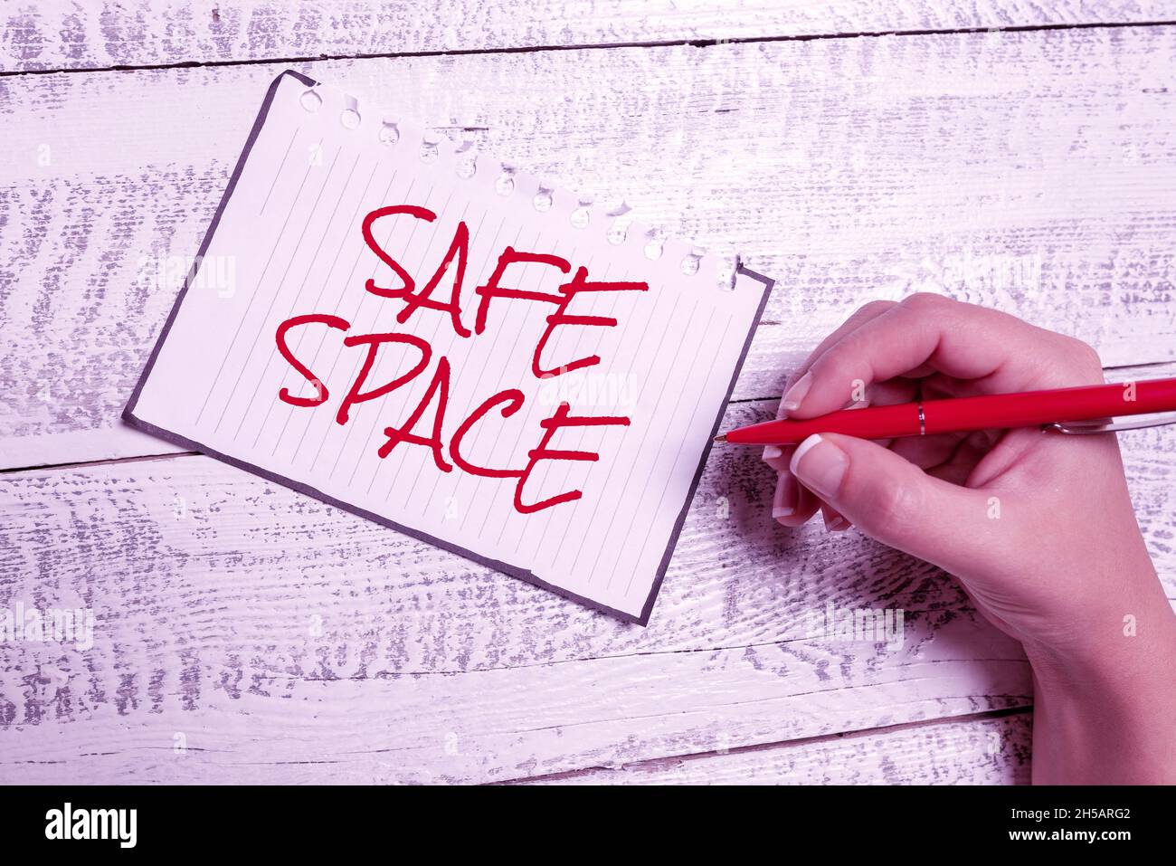 Conceptual display Safe Space. Concept meaning a place or room in which ...