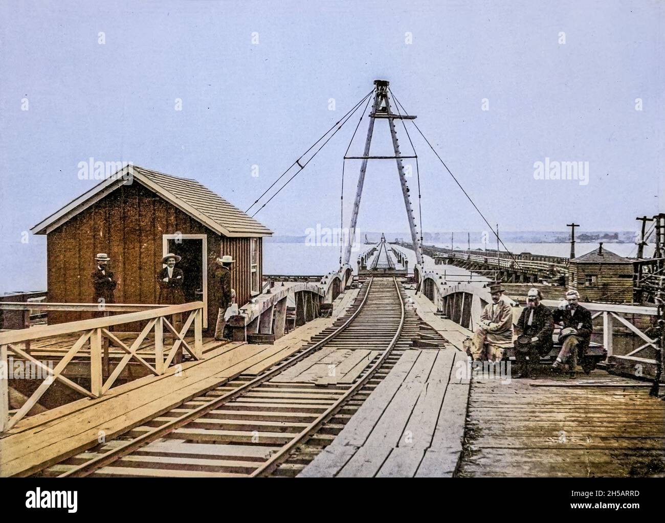 [Machine Colorized] Long Bridge over the Potomac River from The ...