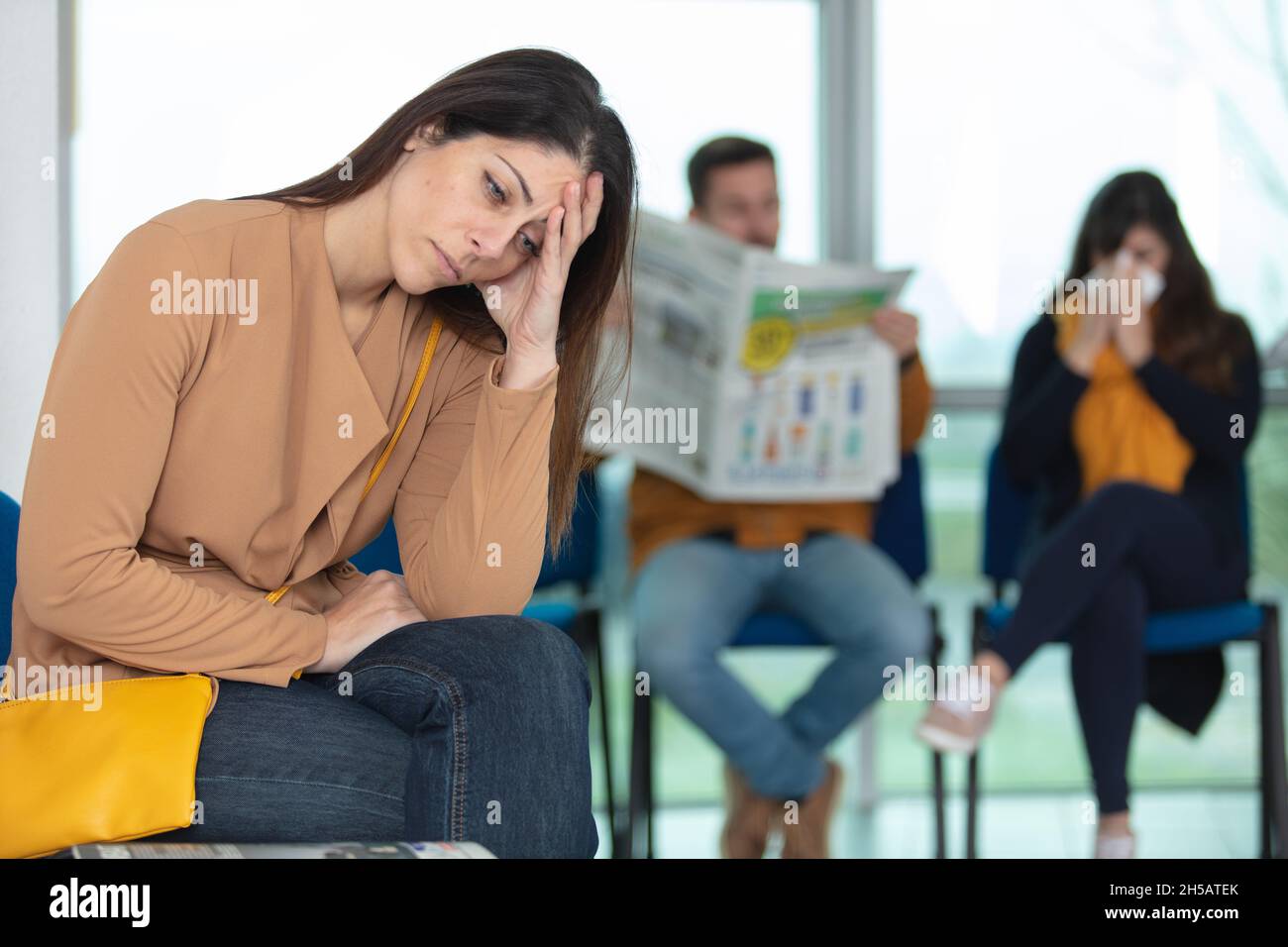 Embarrassed shy nervous young woman hi-res stock photography and images ...