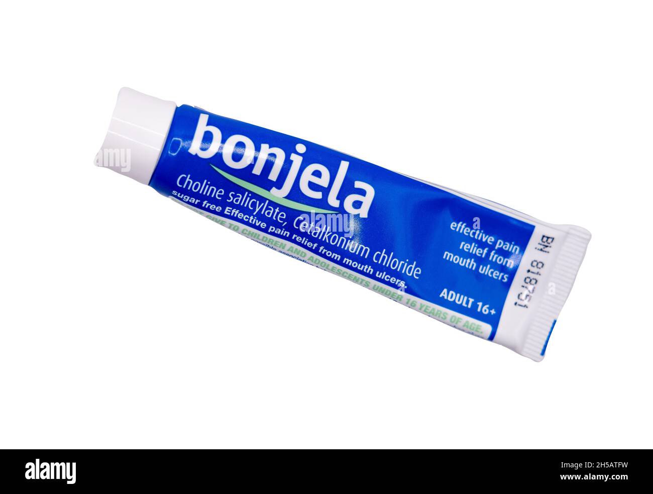 Norwich, Norfolk, UK – November 2021. A tube of Bonjela branded mouth ...
