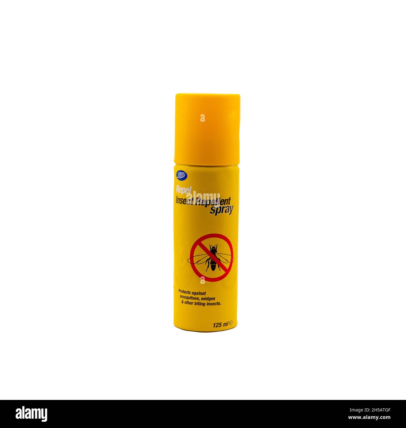 Norwich, Norfolk, UK – November 2021. An aerosol can of Boots branded ...