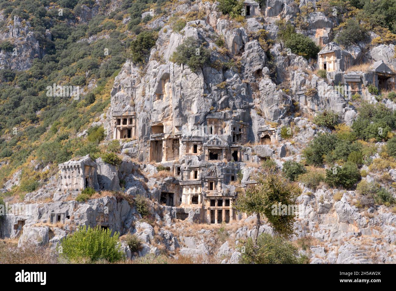 Rock-cut tombs in Myra. Demre, Antaya, Turkey Stock Photo - Alamy