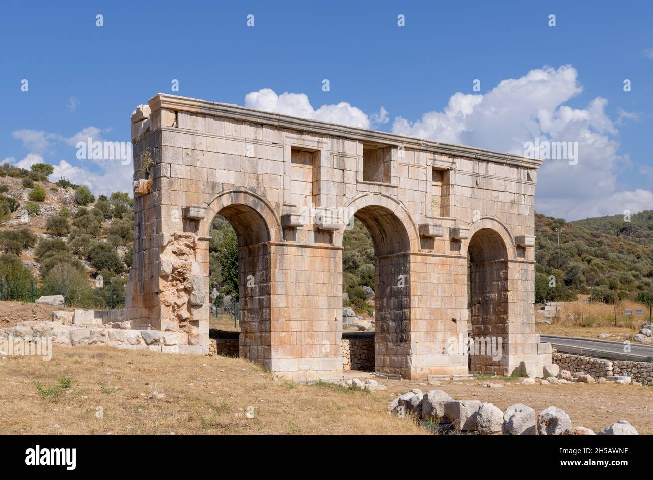 The city gate - Arch of Modestus - at ancient city Patara. Antalya ...