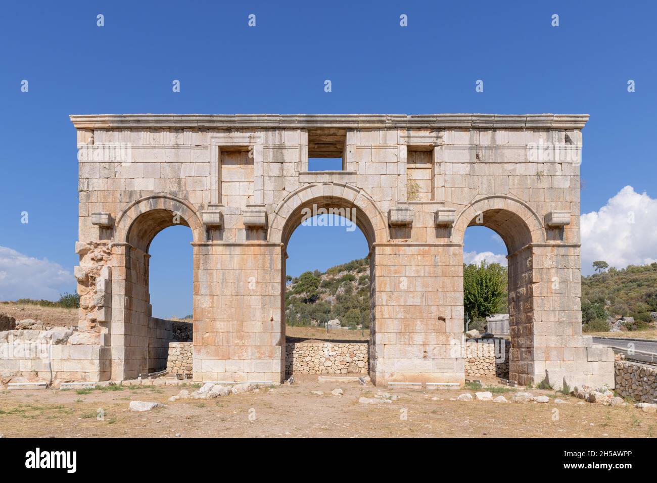 The city gate - Arch of Modestus - at ancient city Patara. Antalya ...