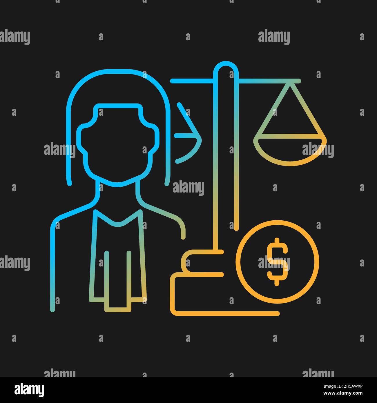 Finance law gradient vector icon for dark theme Stock Vector Image ...