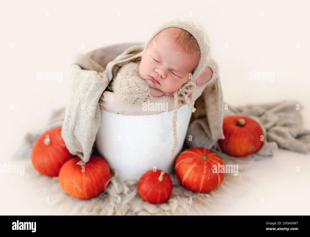 Newborn baby studio portrait Stock Photo - Alamy