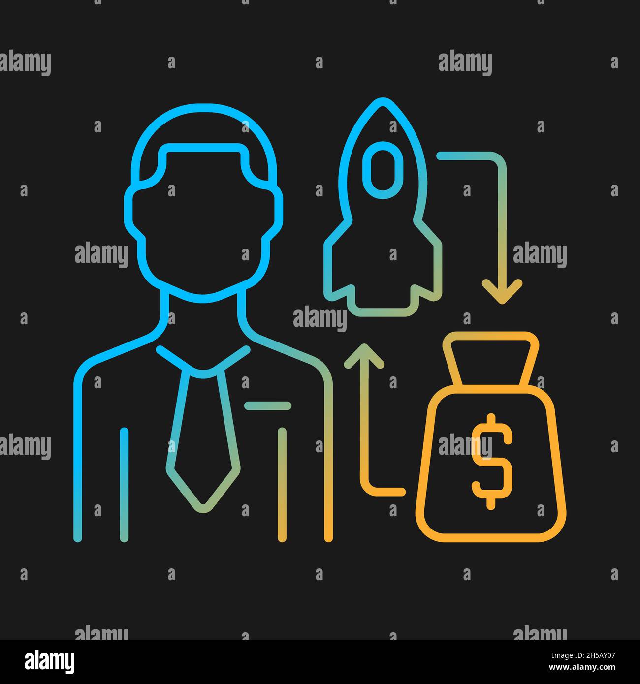 Venture capitalist gradient vector icon for dark theme Stock Vector ...