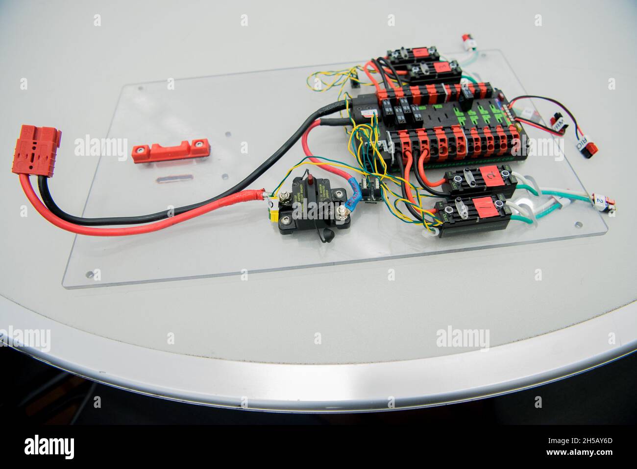 Robotic electric board with colorful wire board Stock Photo - Alamy