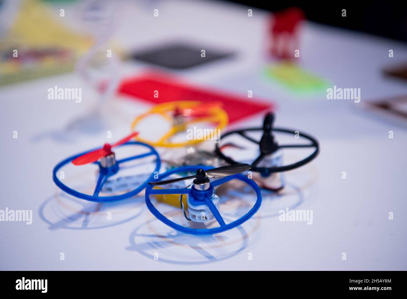 Science project with small and colorful wheels Stock Photo - Alamy