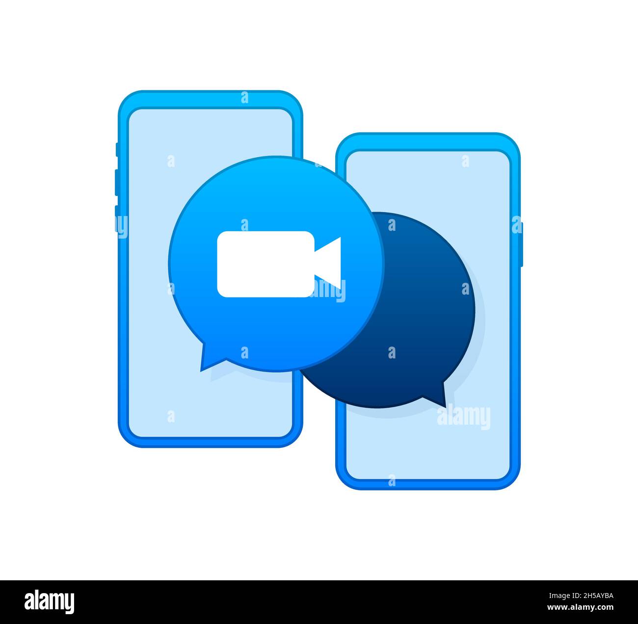 Incoming video call on smartphone. smartphone with incoming call, man ...