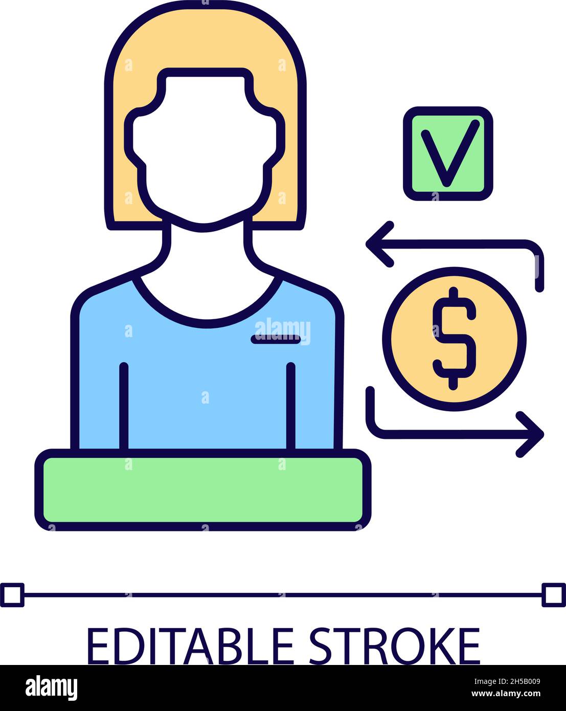 Bank teller and customer line Stock Vector Images - Alamy