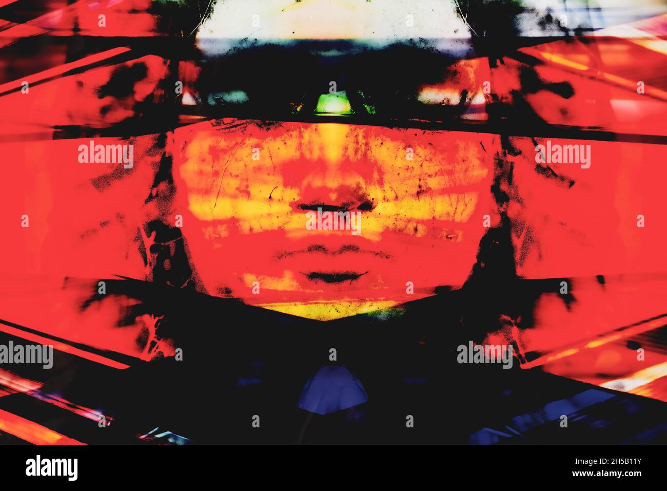 Evil looking face on an abstract background Stock Photo - Alamy