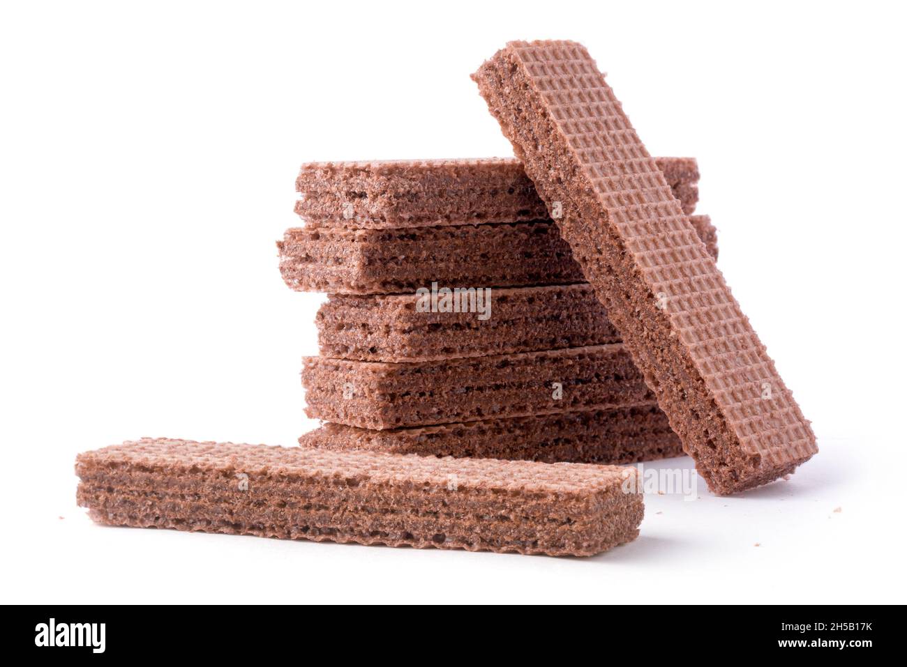chocolate flavored wafers, crispy, light, thin and flat brown color ...