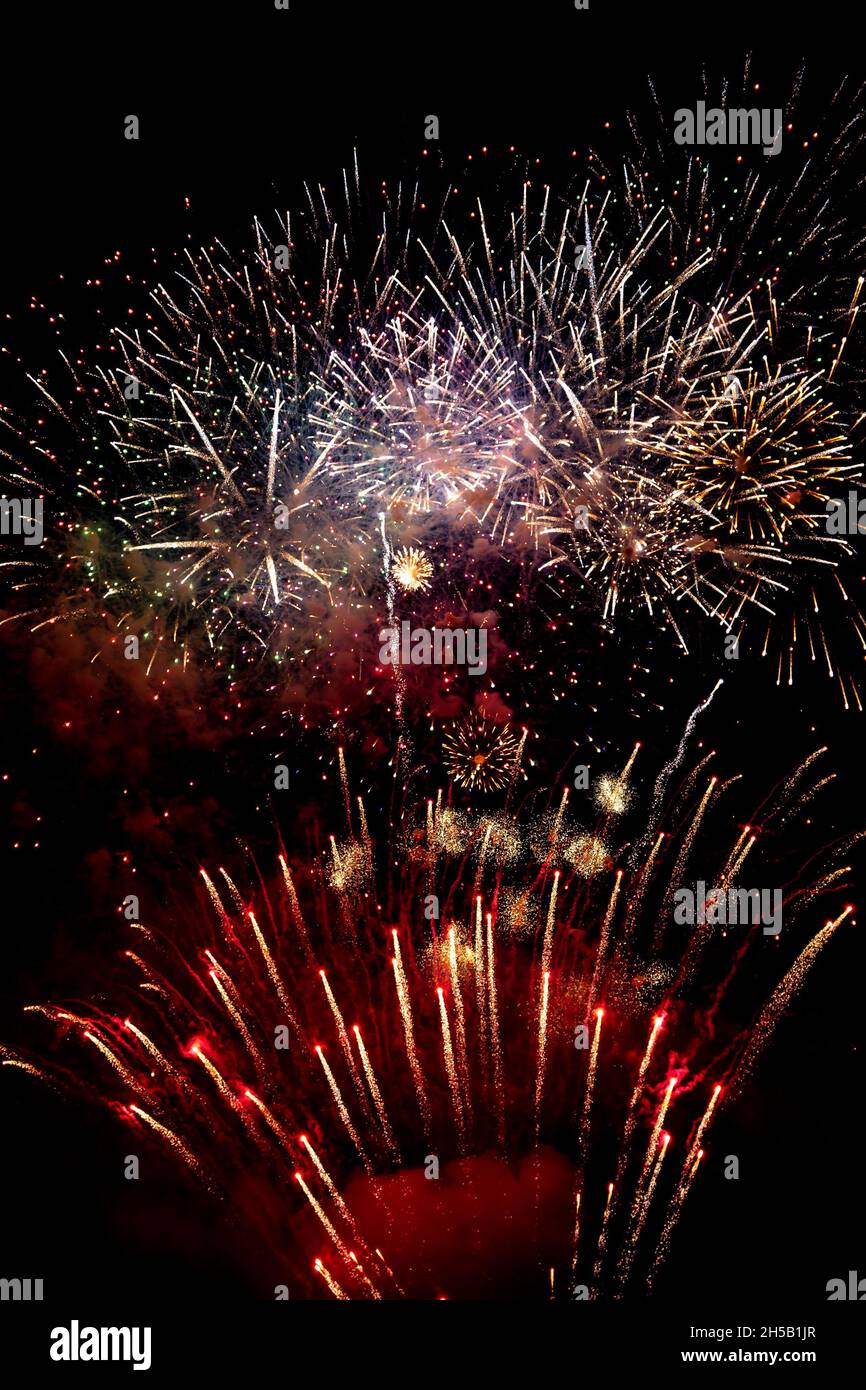 Pretty Fireworks against a Night Sky Stock Photo - Alamy