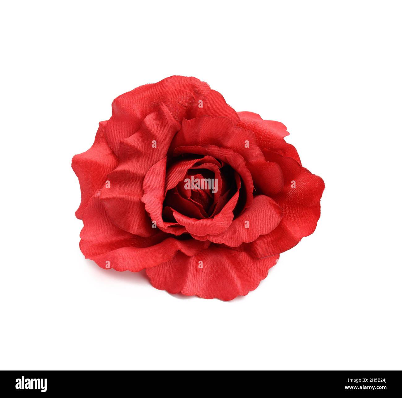 red textile rose for decoration isolated on white background Stock ...