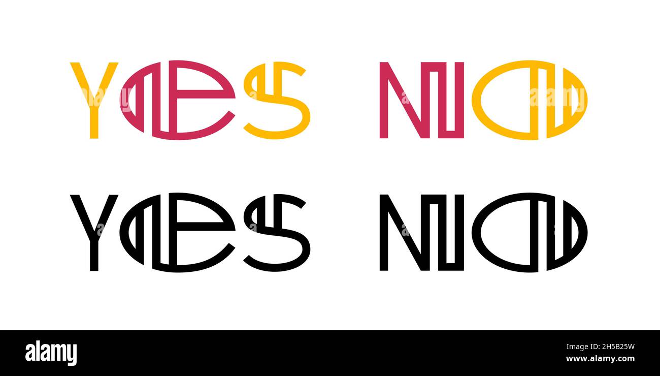 Modern lettering Yes No isolated on white Stock Vector Image & Art - Alamy