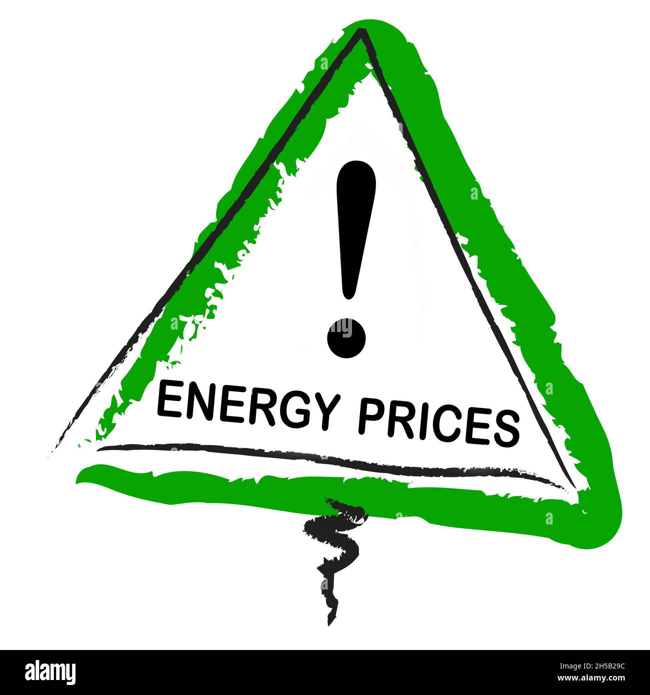 Energy Prices and green traffic sign isolated on white background Stock ...