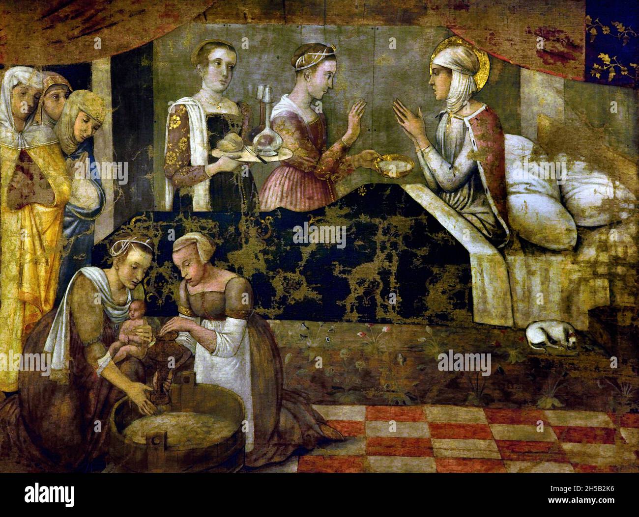Jacopo Bellini and workshop (1396-1470) - Birth of the Virgin Italy, Italian Stock Photo - Alamy