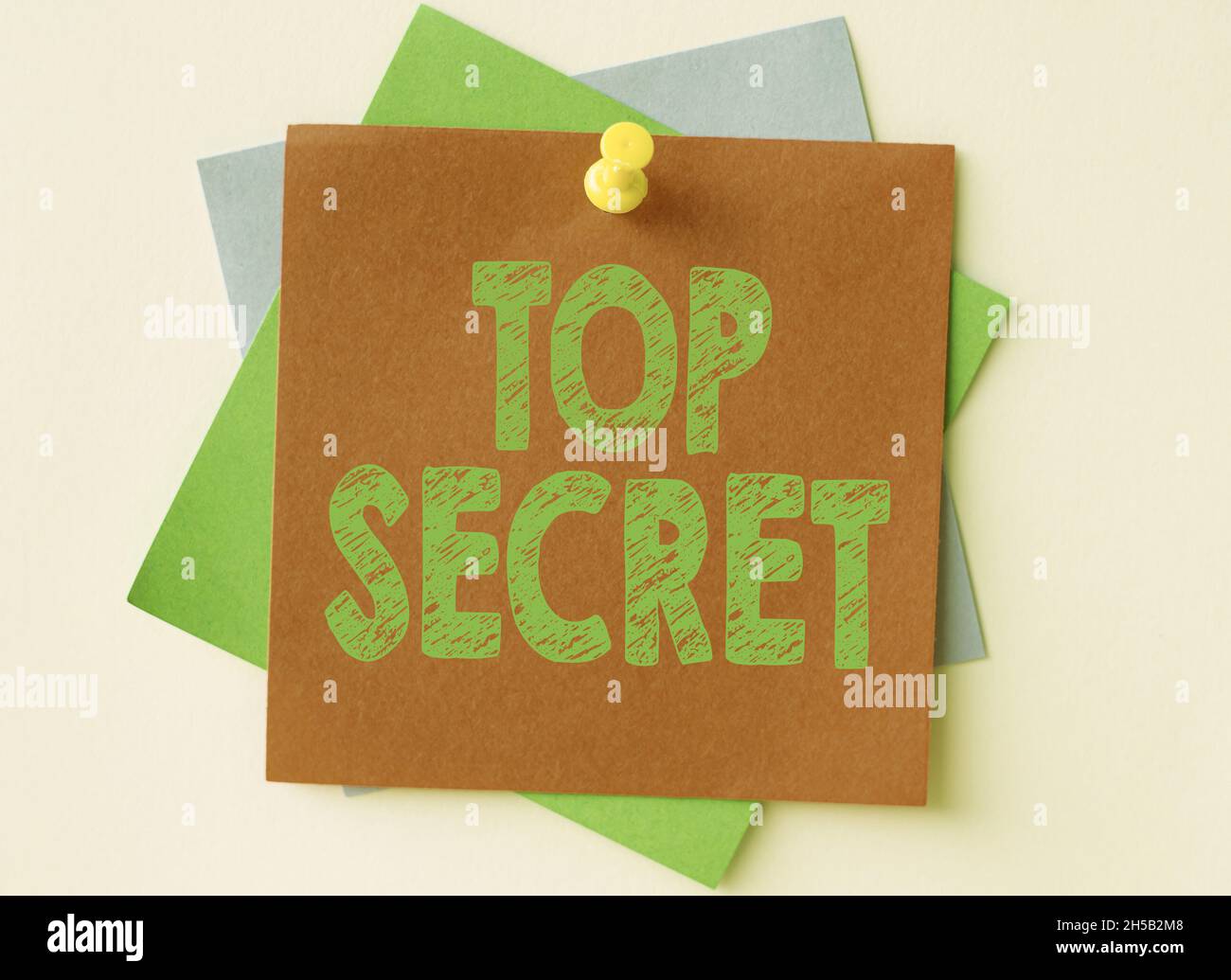 Sign displaying Top Secret. Business concept protected by a high degree ...