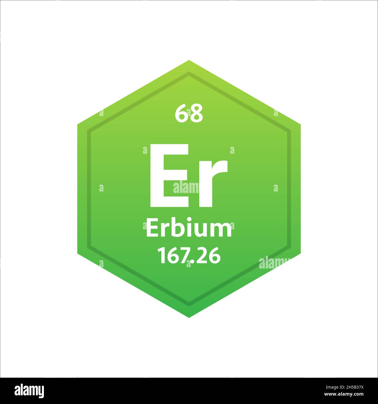Erbium symbol. Chemical element of the periodic table. Vector stock ...