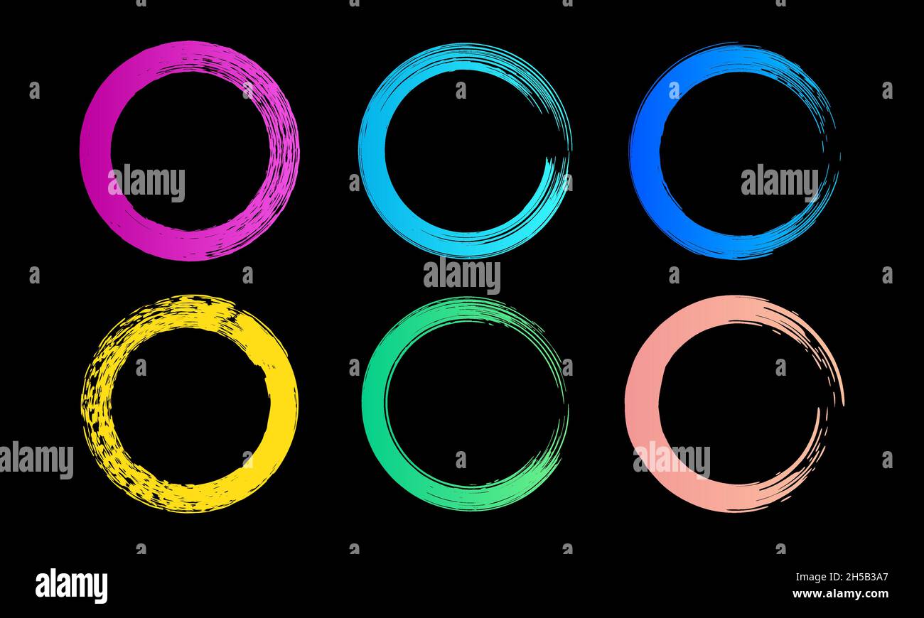 6 Bright Color Brush Stroke Stock Vector Image & Art - Alamy