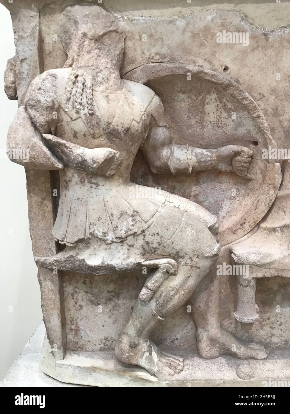 the ancient Greek god of war Ares. Ancient greek ornament in Delphi ...