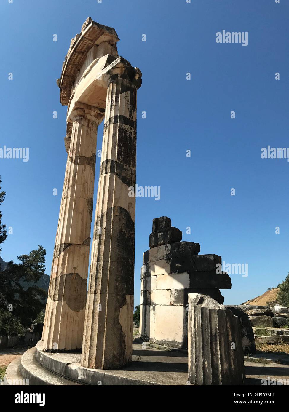 The Tholos circular building at sanctuary of Athena Pronaia in Delphi ...