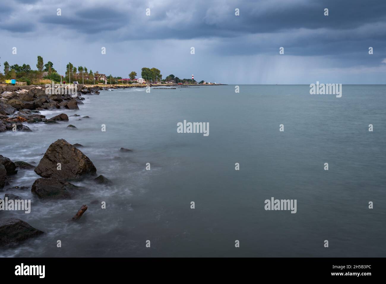 Beautiful sunset in the Black Sea, Poti, Georgia Stock Photo - Alamy