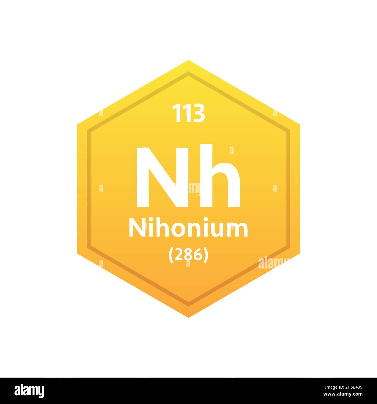Nihonium symbol. Chemical element of the periodic table. Vector stock ...