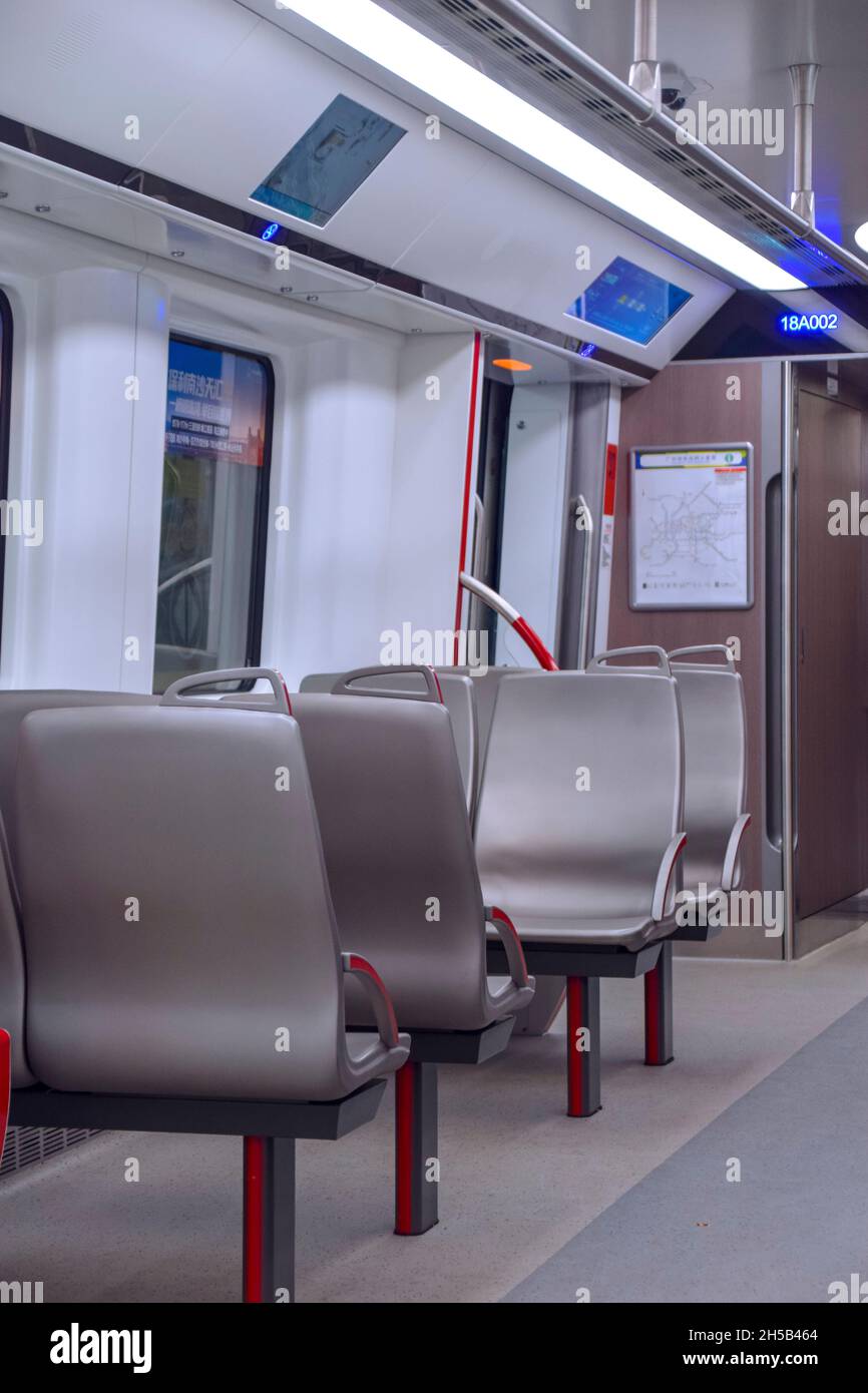 Guangzhou,China OCT 1st,2021 Guangzhou Metro Line 18,The line is an ...