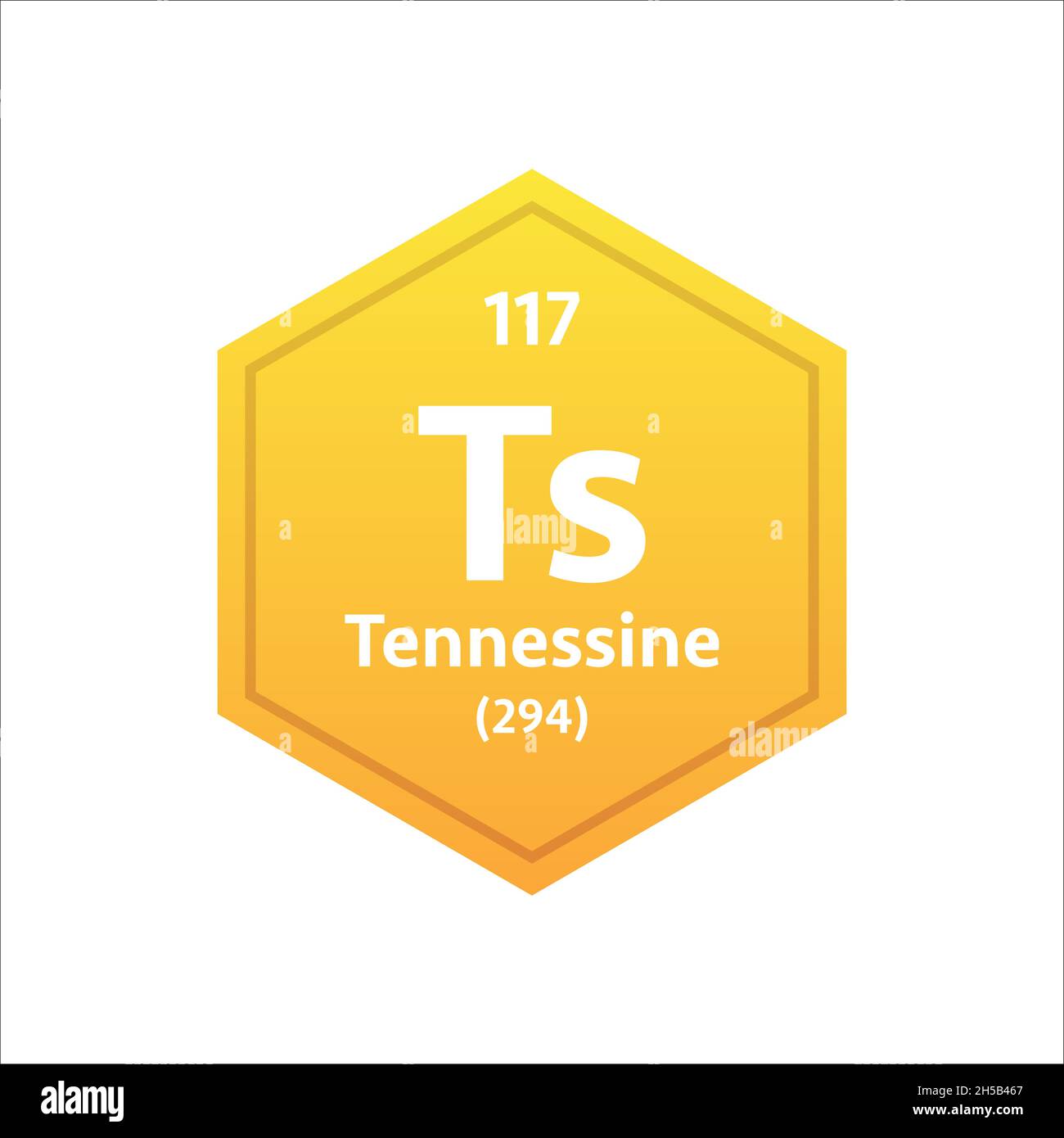 Tennessine symbol. Chemical element of the periodic table. Vector stock ...