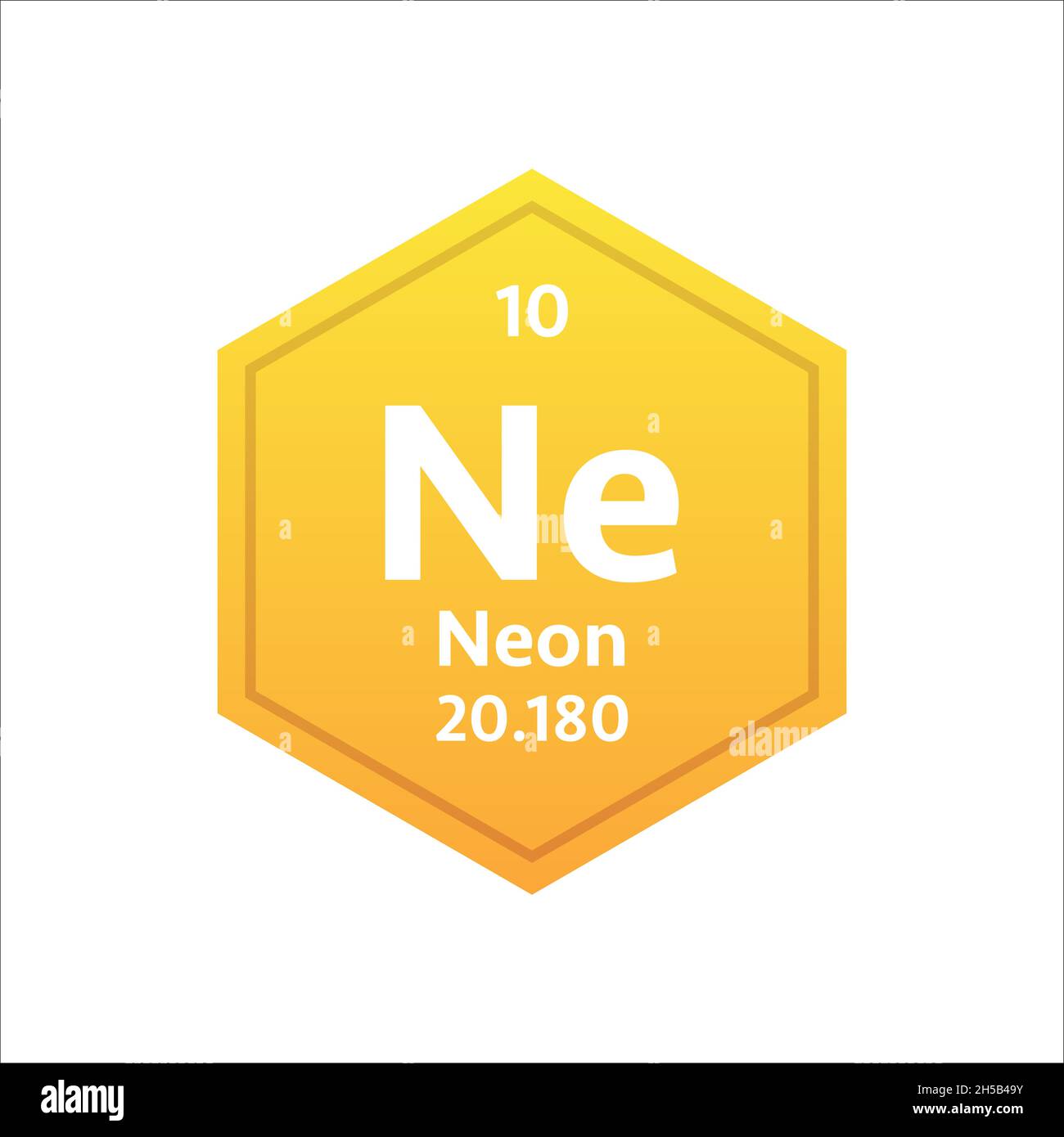 Neon symbol. Chemical element of the periodic table. Vector stock ...